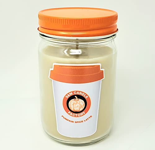 Clearance Priced ~ Pumpkin Spice Latte Candle w/Essential Oils ~ New Scent! ~ All Natural Premium Soy & Coconut Wax Candle ~ Coffee/Fall/Pumpkin ~ Handmade in USA (12oz Jar)