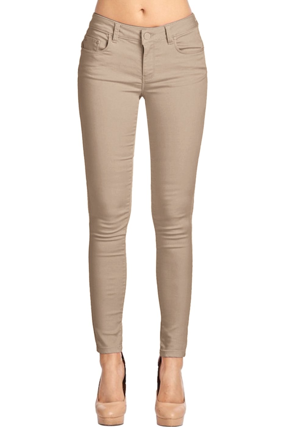 2Luver Women's School Uniform Pants with 5 Pocket Mid-Rise Classic d71b Work Khaki 9