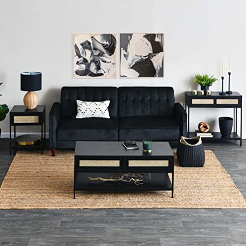 Household Essentials Black Oak Bungalow Console Table