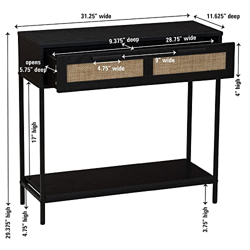 Household Essentials Black Oak Bungalow Console Table