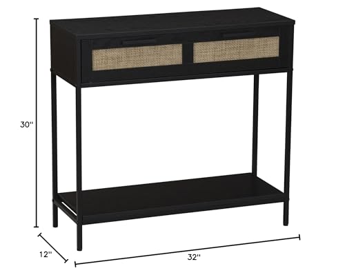 Household Essentials Black Oak Bungalow Console Table