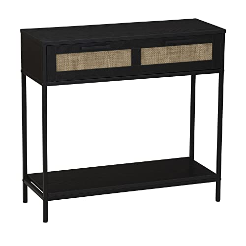 Household Essentials Black Oak Bungalow Console Table