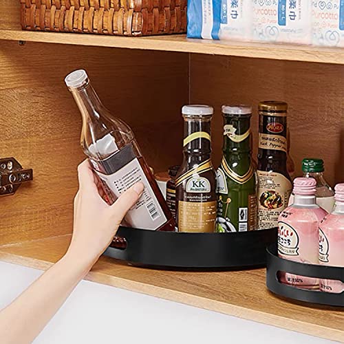 Lazy Susan Organizer, LALASTAR Lazy Susan Turntable for Cabinet, Metal Lazy Susan Kitchen Spice Rack Organizer, Black Lazy Susan for Countertop, Panty, Refrigerator, 11.5"
