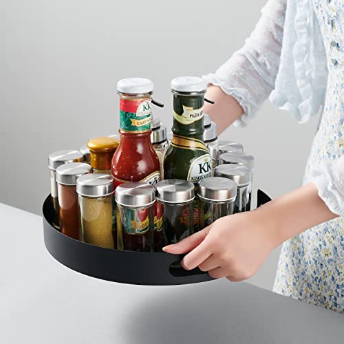 Lazy Susan Organizer, LALASTAR Lazy Susan Turntable for Cabinet, Metal Lazy Susan Kitchen Spice Rack Organizer, Black Lazy Susan for Countertop, Panty, Refrigerator, 11.5"