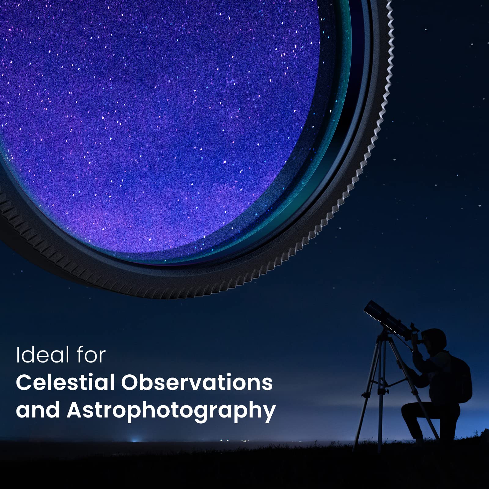 Neewer Telescope Filter 1.25” UHC Filter, Astrophotography Accessory Filter to Improve Image Contrast and Reduce Light Pollution for Astronomical Photography