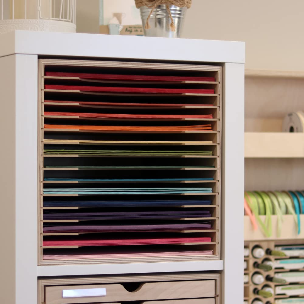Stamp-n-Storage Paper Holder for 12x12 - 15 Slot (fits IKEA Kallax Shelf), 12x12 for IKEA - 15 Slot