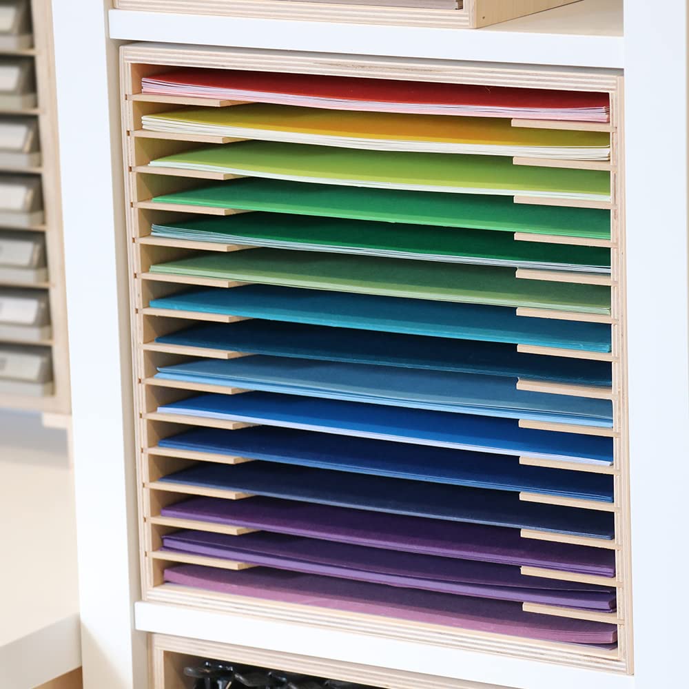 Stamp-n-Storage Paper Holder for 12x12 - 15 Slot (fits IKEA Kallax Shelf), 12x12 for IKEA - 15 Slot