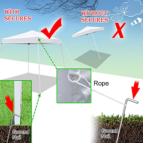 Gappys 10’ x 10' Pop-up Canopy Tent - Commercial Instant Outdoor Canopy - Easy Set-up Straight Leg Folding Beach Shelter (10x10 FT, White) (N001)
