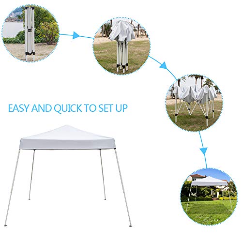 Gappys 10’ x 10' Pop-up Canopy Tent - Commercial Instant Outdoor Canopy - Easy Set-up Straight Leg Folding Beach Shelter (10x10 FT, White) (N001)