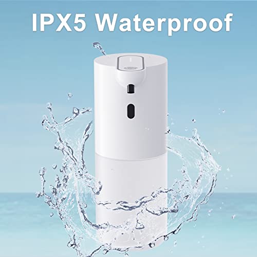 Josnown Automatic Foaming Soap Dispenser - 4 Gear Foaming Adjustable, USB Rechargeable, IPX5, Wall Mounted Sticker Available - 13.5oz/400ML Touchless Hand & Dish Soap Dispenser for Bathroom Kitchen