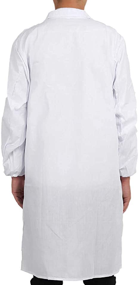 Pinkpum Men Lab Coat Unisex Long Sleeve Lab Coat for Women White Coats for Laboratory Medical White 3XL