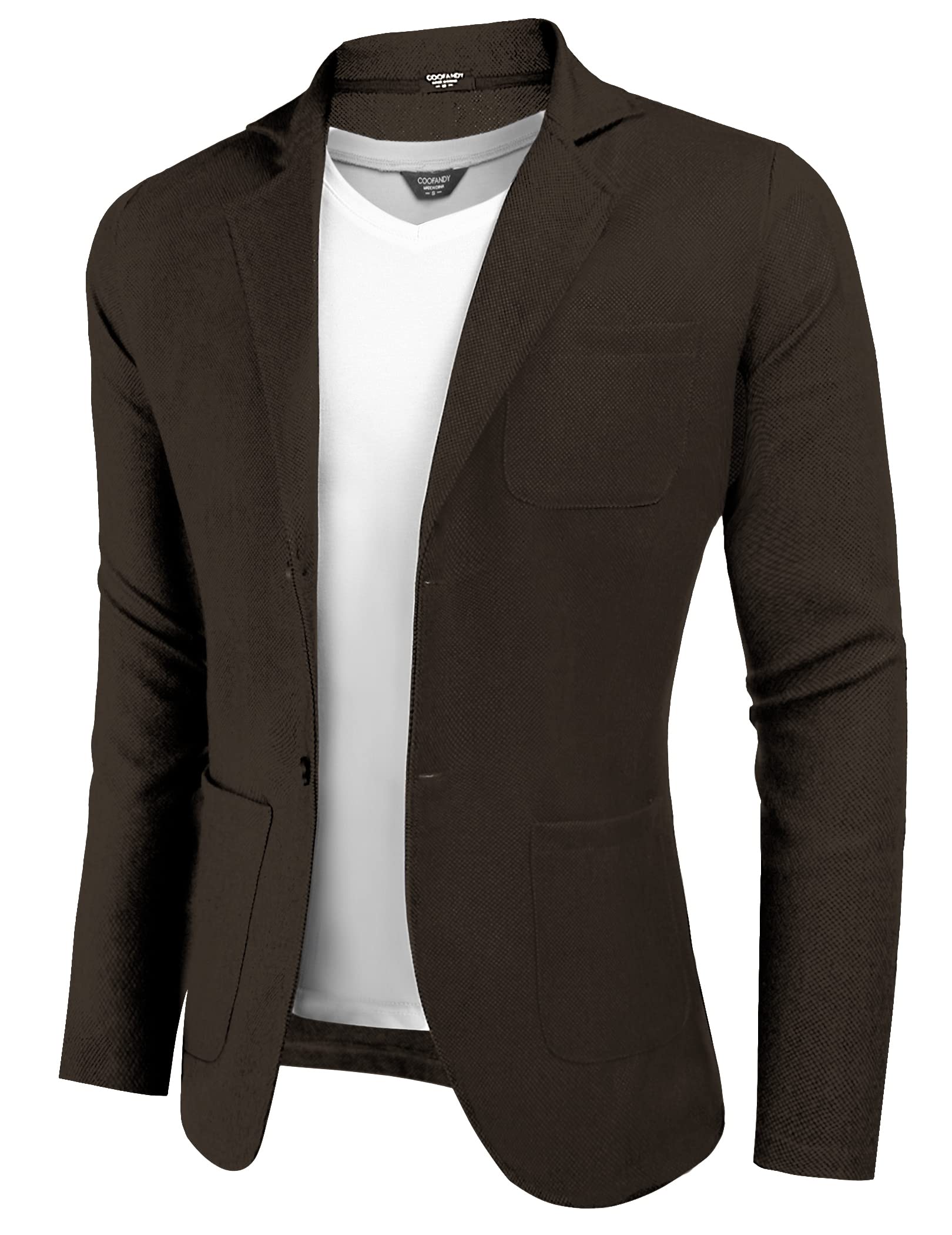 COOFANDY Men's Casual Blazers Slim Fit Sport Coats Lightweight Two Button Suit Jackets Brown