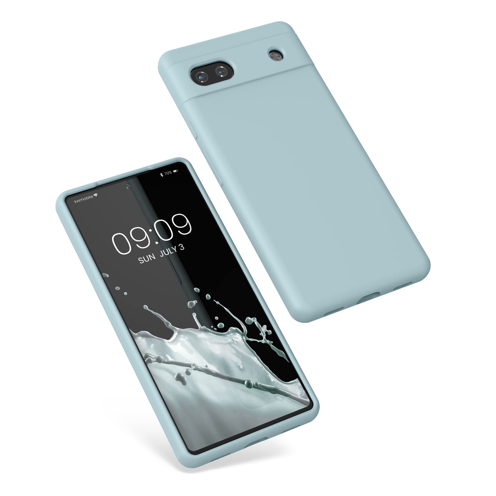 kwmobile Case Compatible with Google Pixel 6a Case - TPU Silicone Phone Cover with Soft Finish - Cool Mint