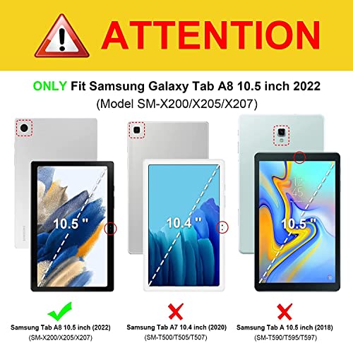 SUPLIK Kids Case for Samsung Galaxy Tab A8 10.5 inch 2022, Galaxy Tab A8 10.5" Case with Screen Protector, Shockproof Handle Stand Protective Cover for Tab A8 10.5 Tablet (SM-X200/X205/X207), Blue