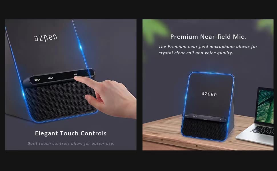 Wireless Charging Audio Dock by Azpen with Dual 8 watts Bluetooth Speakers, Upgraded Microphone for Handsfree Call, Wireless Charger for iPhone 15 14 13 12 11 and Samsung S23 S22 S21 S20