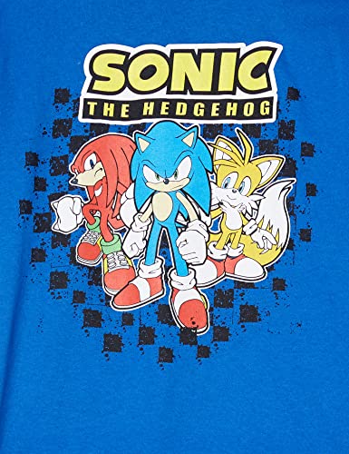 SEGA boys Sonic the Hedgehog 3-pack Tee Bundle, Sonic, Tails, Knuckle T Shirt, Red Heather Grey Royal, 8 US