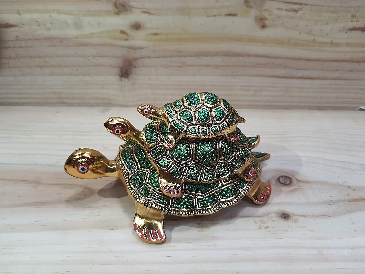 PG COUTURE Metal 3 Piece Turtle showpiece Set in Gold Finish Small Medium Large & Ideal Gift for Table Décor