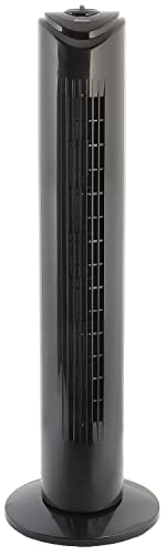 Comfort Zone 29" Powerful 3-Speed Oscillating Slim Tower Fan with Performance Blades and Sturdy Base, Ideal for Home, Bedroom, Dorm & Office, CZTF290BK