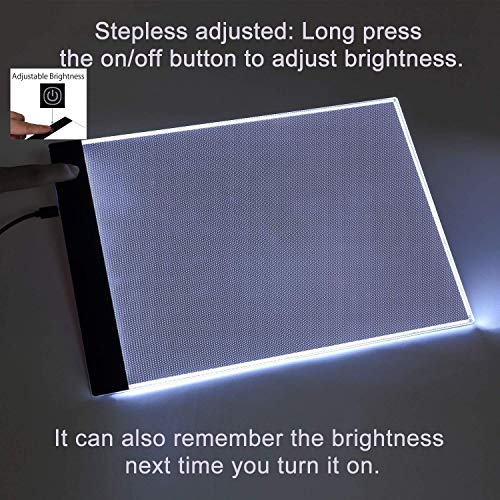 Small A5 Ultra-Thin Portable LED Light Box Tracer w/USB Cable Dimmable Brightness LED Artcraft Tracing Light Box Light Pad for Artists Drawing Sketching Animation Stencilling X-ray Viewing