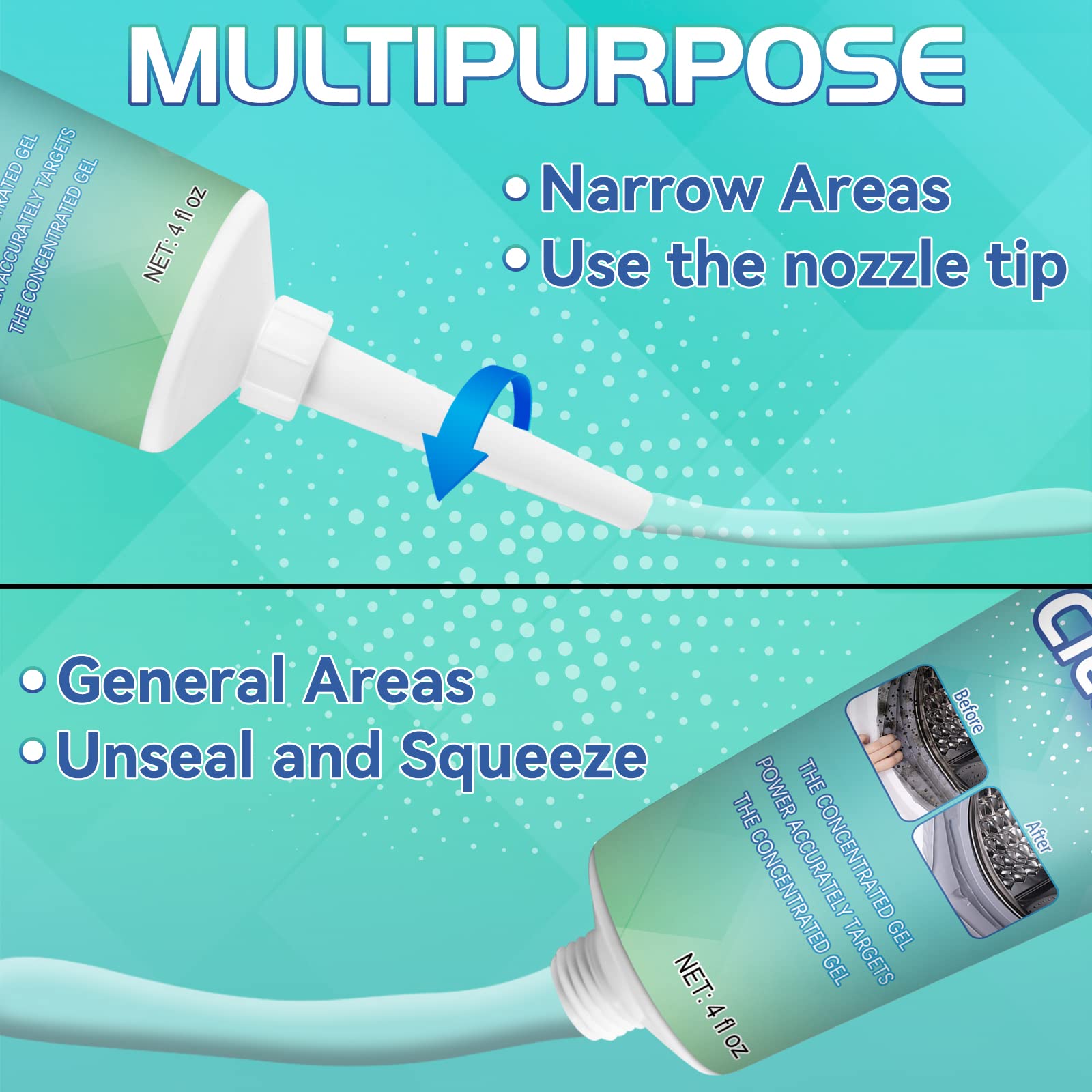 Household Mold Remover Gel, Mold Cleaner for Washing Machine, Refrigerator Strips, Grout Cleaner for Home Sink, Kitchen, Showers (1 Pack)