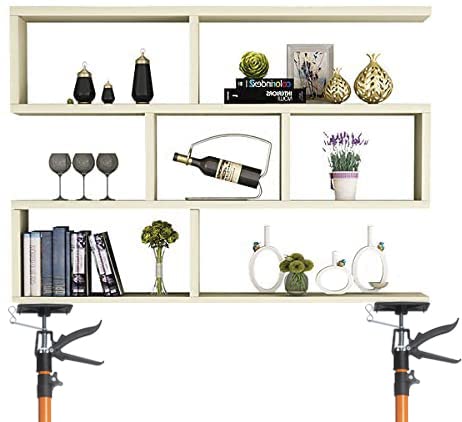 4PK Support Pole, Steel Telescopic Adjustable 3rd Hand Support System, Support Rod, Supports up to 154 lbs Construction Rods for Cabinet Jacks Cargo Bars Drywalls Extends from 49 Inch to 114 Inch