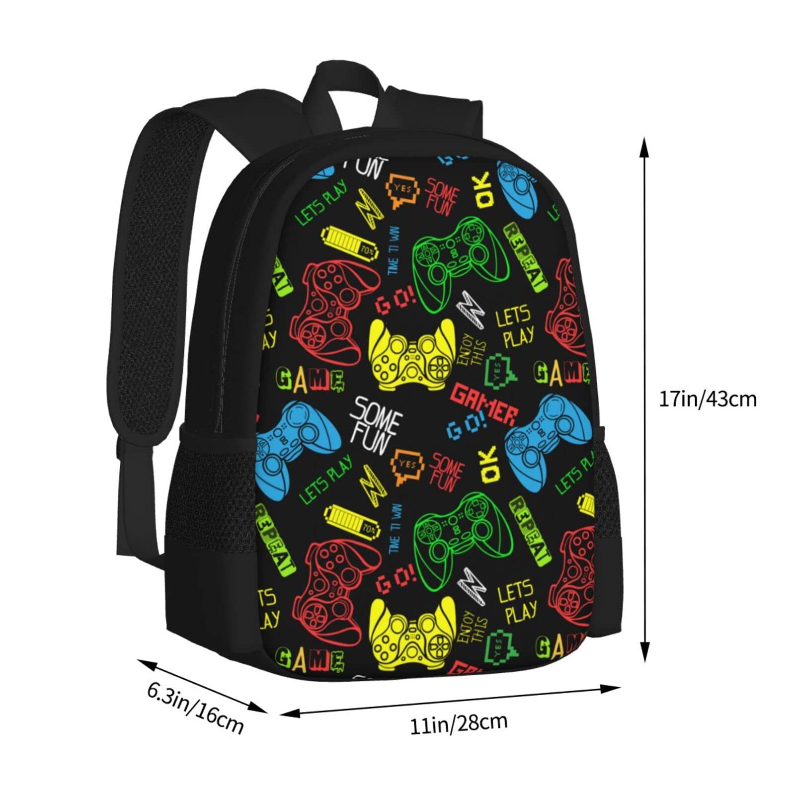 Sdfsdby Video Game Gamer Backpacks Boys Girls School Computer Bookbag Travel Hiking Camping Daypack Casual Laptop Backpack for Unisex Teens