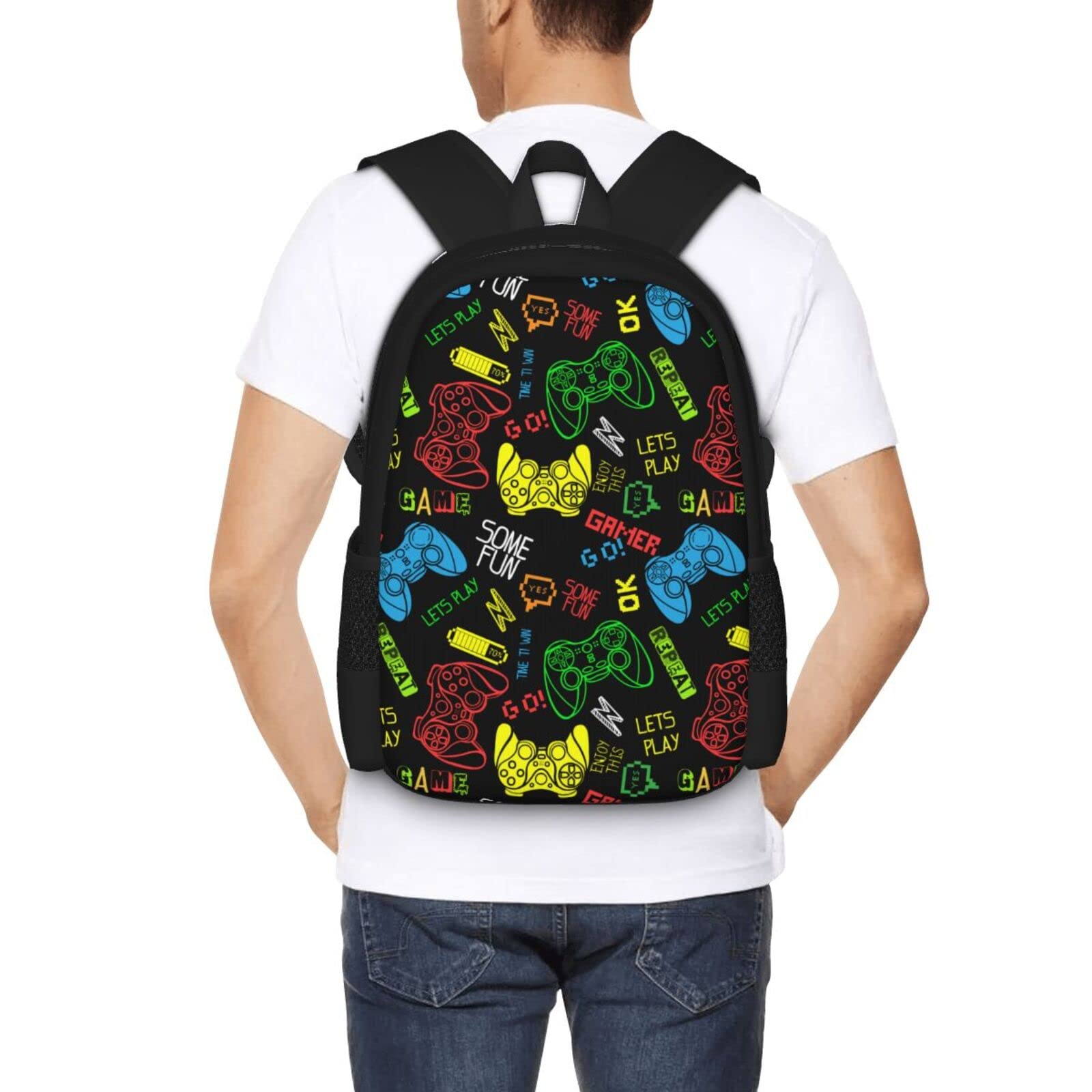 Sdfsdby Video Game Gamer Backpacks Boys Girls School Computer Bookbag Travel Hiking Camping Daypack Casual Laptop Backpack for Unisex Teens