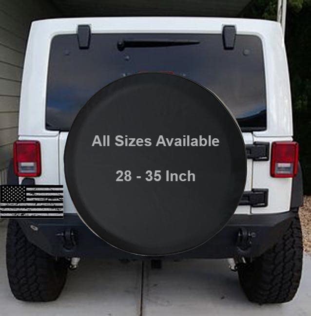 Spare Tire Cover - Tire Accessories for SUV's, Campers, RV's, Trucks, and More | Adopt Paw Print Dog Black 35 Inch