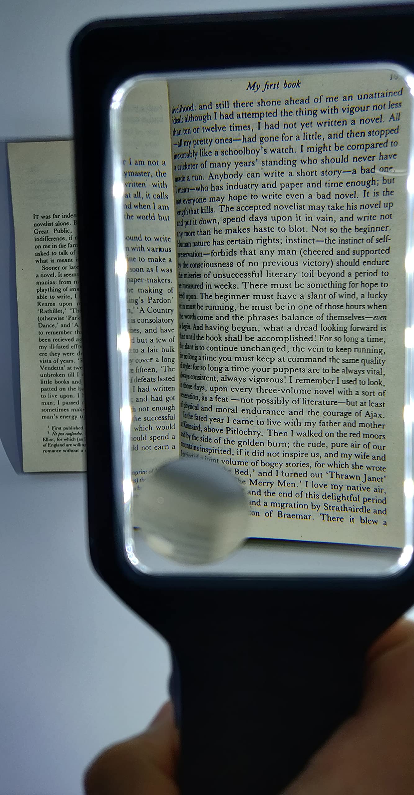 LED Handheld Magnifier for Reading 3x/6x Optical Magnifier for Low Vision, Visual Impairment, Magnifier for Seniors, Elderly People, Magnifier for Education, Office Work (Stepless Illumination adjust)