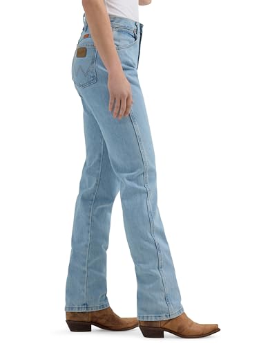 Wrangler womens Cowboy Cut Natural Rise Slim Fit Tapered Leg Jeans, Bleach, 9-34 US