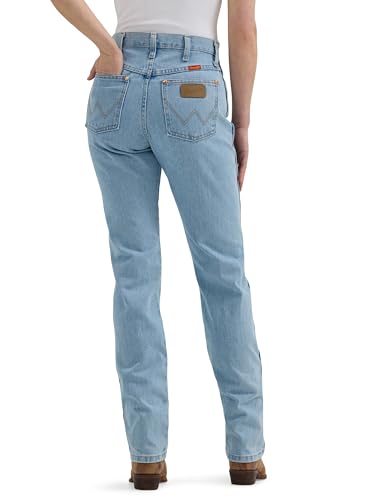 Wrangler womens Cowboy Cut Natural Rise Slim Fit Tapered Leg Jeans, Bleach, 9-34 US