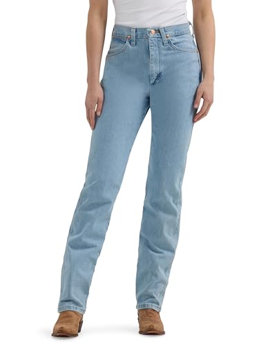 Wrangler womens Cowboy Cut Natural Rise Slim Fit Tapered Leg Jeans, Bleach, 9-34 US