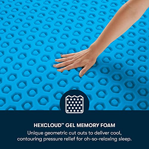 Serta Perfect Sleeper 10 Inch Full Gel Memory Foam Mattress, Medium Firm, USA Built, 100-Night Trial, CertiPUR-US Certified - Nestled Night, Blue/White