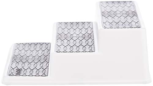 Copco Basics Non-Skid Pantry Cabinet Lazy Susan Turntable, 12-Inch, White/Gray & Non-Skid 3-Tier Spice Pantry Kitchen Cabinet Organizer, 10-Inch, White/Gray