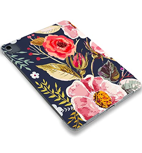Cute Poppy Kawaii Painted Flowers case Compatible with iPad Mini Air Pro 7.9 8.3 9.7 10.2 10.9 11 12.9 inch Pattern Cover New 2022 2021 Trifold Stand 3 4 5 6 7 8 9 Generation 02 (10.9" Air 4)