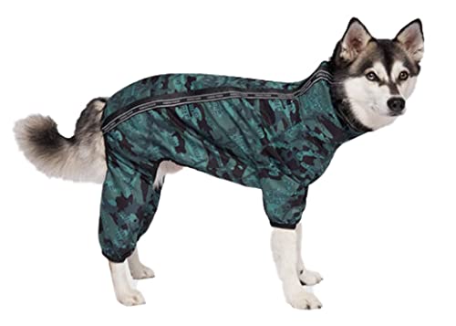 Canada Pooch Slush Suit Size 20 Green Camo Water-Resistant Dog Bodysuit