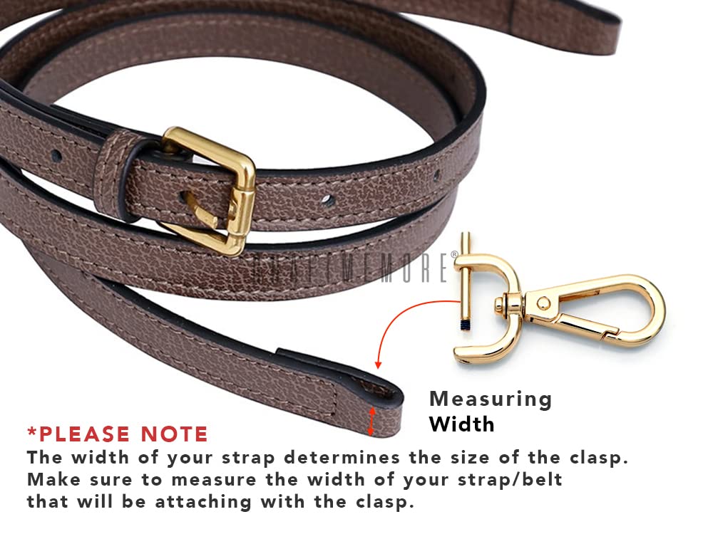 CRAFTMEMORE 2pcs Detachable Snap Hook Swivel Clasp w/Screw Bar VT493 Bag Strap Hardware Replacement (1 Inch, Brushed Brass)