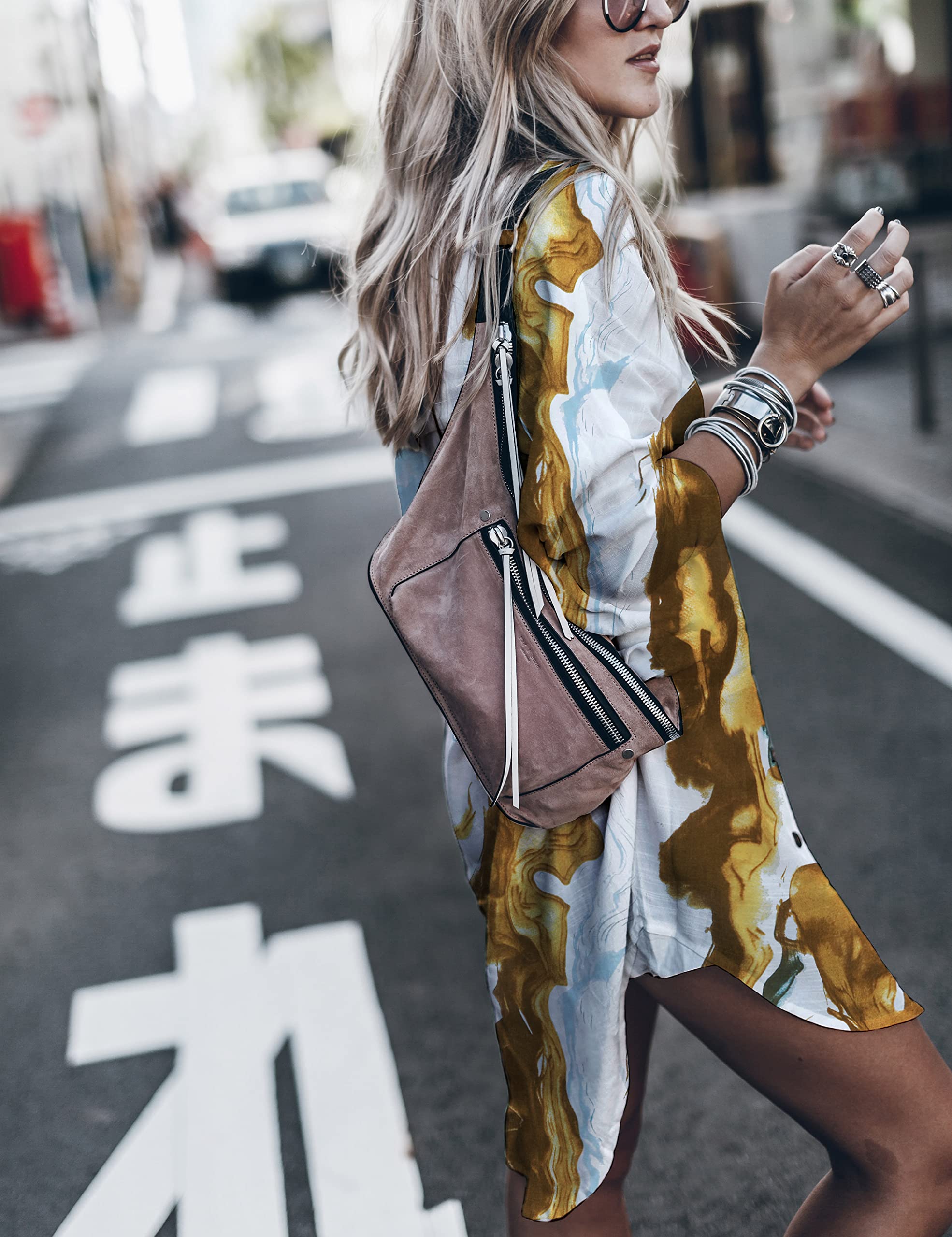 Women’s Swimsuit cover up,Silky Button Down Shirt Midi Dress Kimono,Summer Bathing Suit Beach coverups for women (CP-Aline) (Yellow Tie-dye, Small)