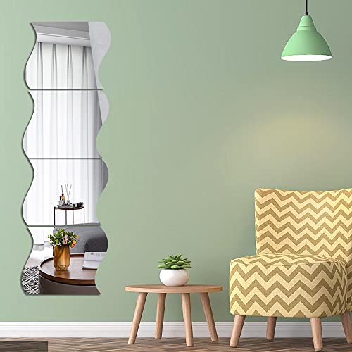 Full body Wall Mirrors, 4pcs 12x12 Removable Acrylic Plexiglass Wall-Mounted Frameless Mirror Wardrobe Full BodyLarge Long Mirror Home Workout Gym Mirror for Walls Dorm Floor Tile Self Adhesive