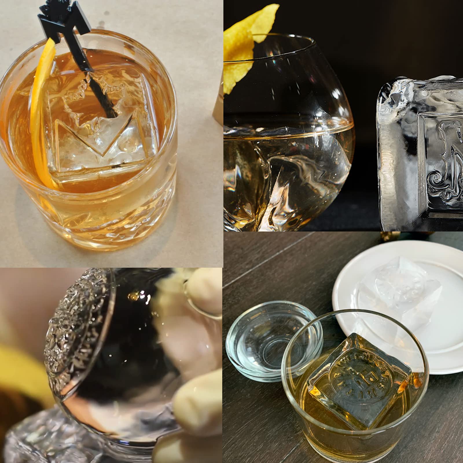 ORIGACH Sailboat Pattern Ice Stamp with Removable Brass Head & Wood Handle Ice Branding Stamp for Drinks Bar DIY Cocktail Martini Whiskey Mojito
