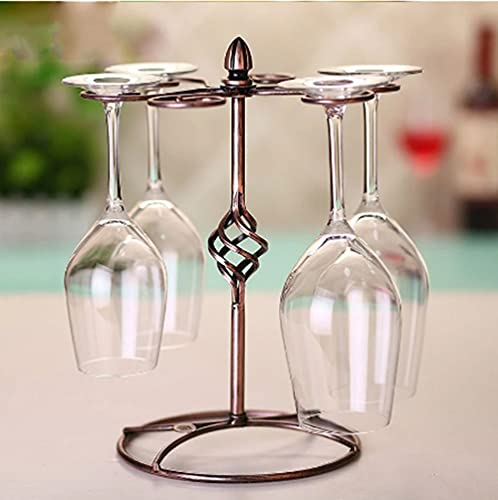 Fadak New Wine Holder 6 Cup Holder Lower Cabinet Hanging Goblet Holder - Undrilled Brass Champagne Gold Matte Stainless Steel (L)