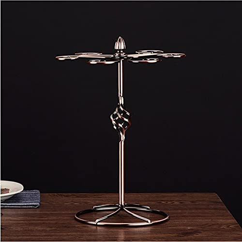 Fadak New Wine Holder 6 Cup Holder Lower Cabinet Hanging Goblet Holder - Undrilled Brass Champagne Gold Matte Stainless Steel (L)