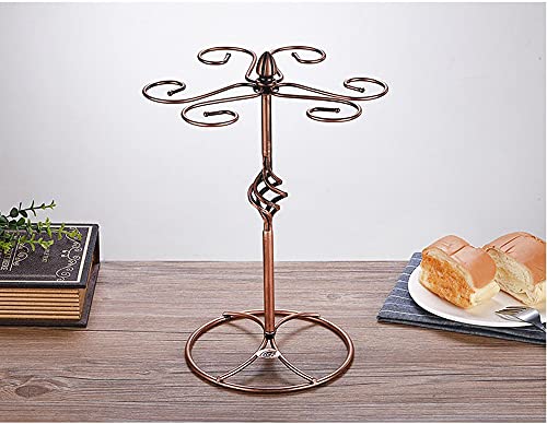 Fadak New Wine Holder 6 Cup Holder Lower Cabinet Hanging Goblet Holder - Undrilled Brass Champagne Gold Matte Stainless Steel (L)