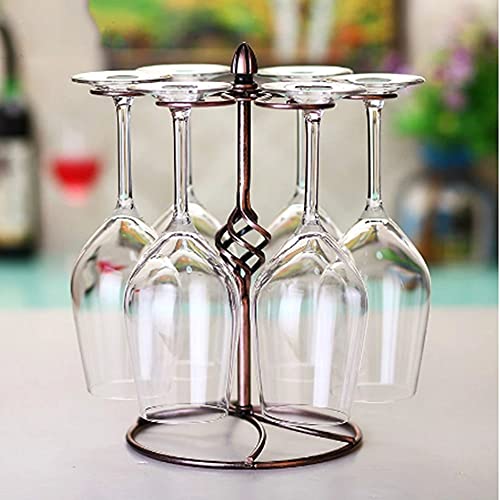 Fadak New Wine Holder 6 Cup Holder Lower Cabinet Hanging Goblet Holder - Undrilled Brass Champagne Gold Matte Stainless Steel (L)