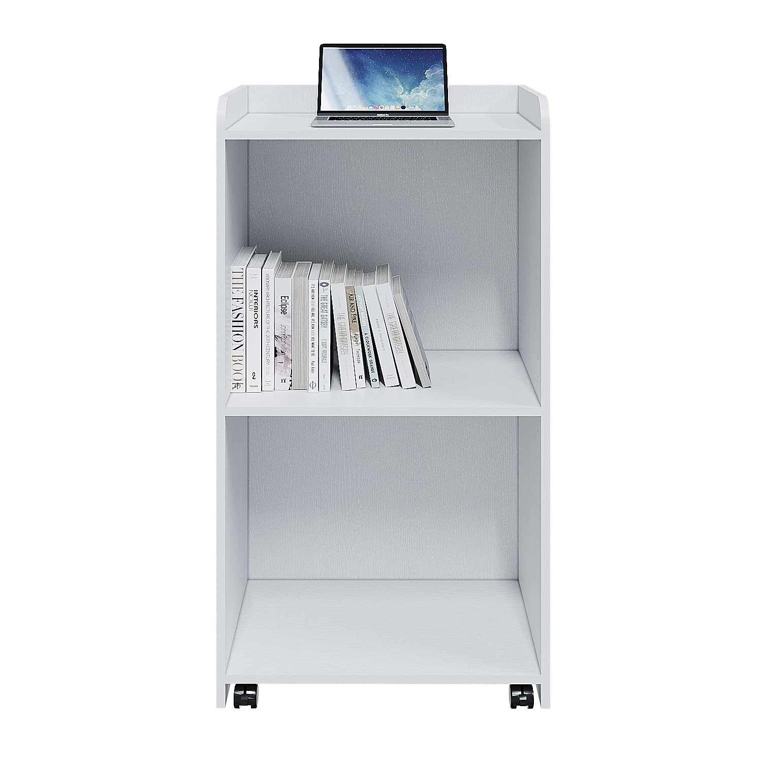 Panana Podium Stand - Hostess Stand with Wheels, Portable Podium Stand Reception Desk with Adjustable Shelf, Pulpits for Churches, Mobile Lectern Podium for Conference, Auditorium, Classroom, White
