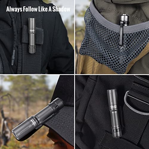 ThruNite EDC Flashlight Archer Mini, 405 Lumens Tail Switch LED Flashlight, USB C Rechargeable Little Pocket Penlight for Camping, Outdoor, and Emergency - Metal Grey Cool White