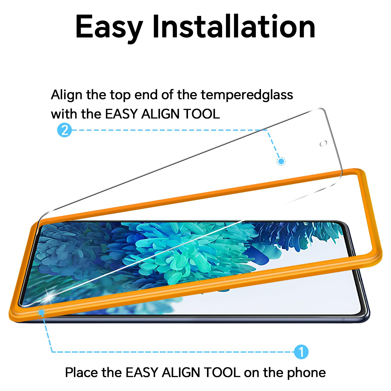 Coolpow 【3+3 Pack】 Designed for Samsung Galaxy S20 FE 5G Screen Protector Tempered Glass, with 3Pack Camera Lens Protector [Easy Installation] [Anti-Scratch]