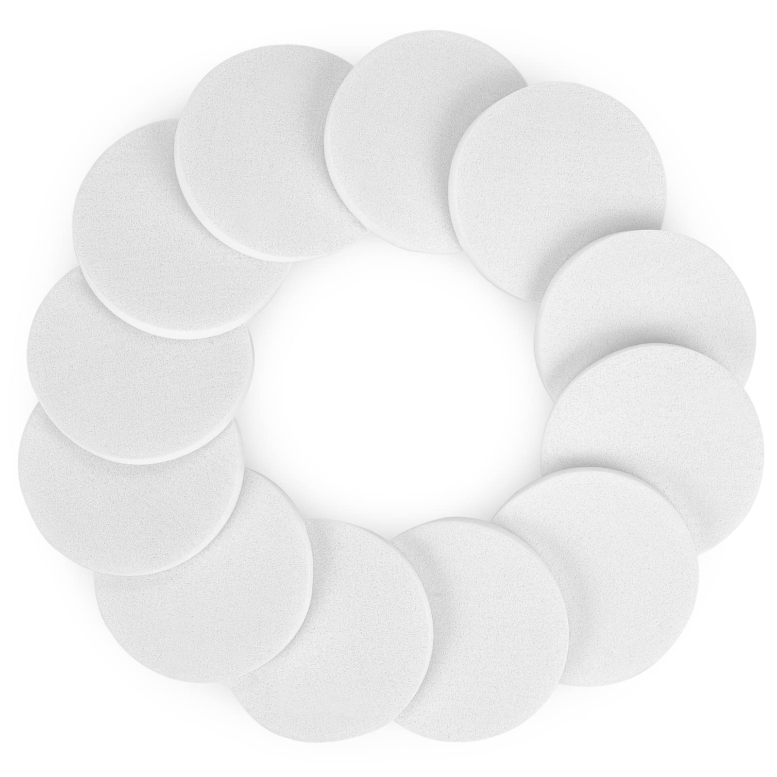Molain Round Sponge Puff Set 12 Pieces 2.2 Inch White Facial Powder Blender Puffs Foam Sponges Applicator For Liquid Foundation Makeup Cosmetic, Facial Cleanser