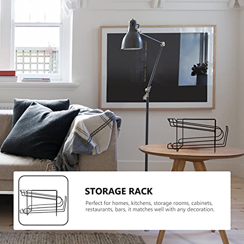 Hemoton Beverage Can Dispenser Rack Automatic Rolling Soda Can Storage Organizer Metal Wire Basket Refrigerator Beer Can Rack for Pantry Shelves Drawer Freezer Black