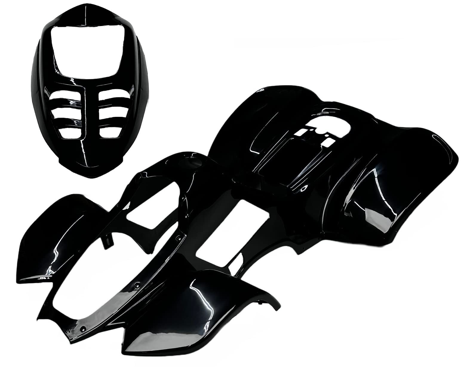 1-Piece Body Plastic Fender for IceBear Coolster 3050 Taotao Chinese Peace SunL MotoTec Kids ATV Quad 110cc (Black)